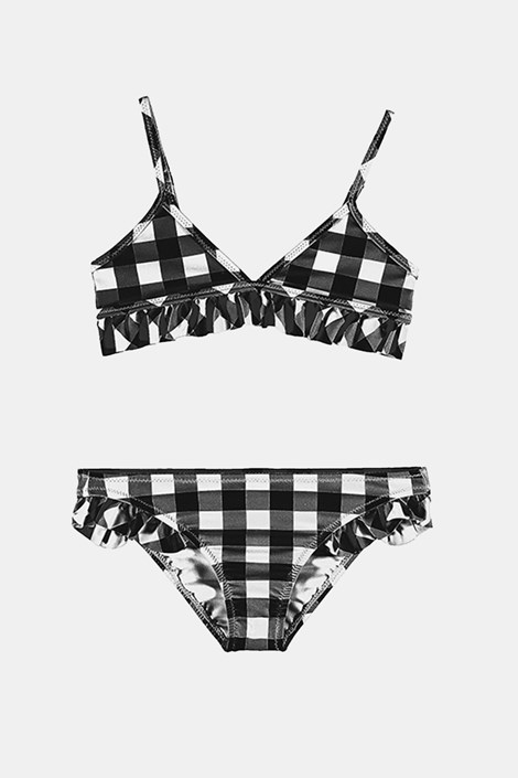 Dekliške črno bele dvodelne kopalke Mayoral Kocka | Astratex.si